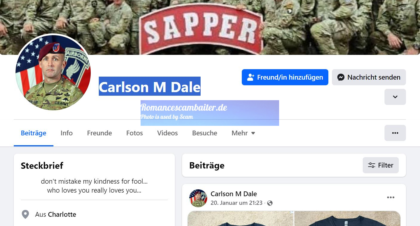 Forum Übersicht - Fake Carlson M Dale / RPO CSM Matthew Dale Carlson