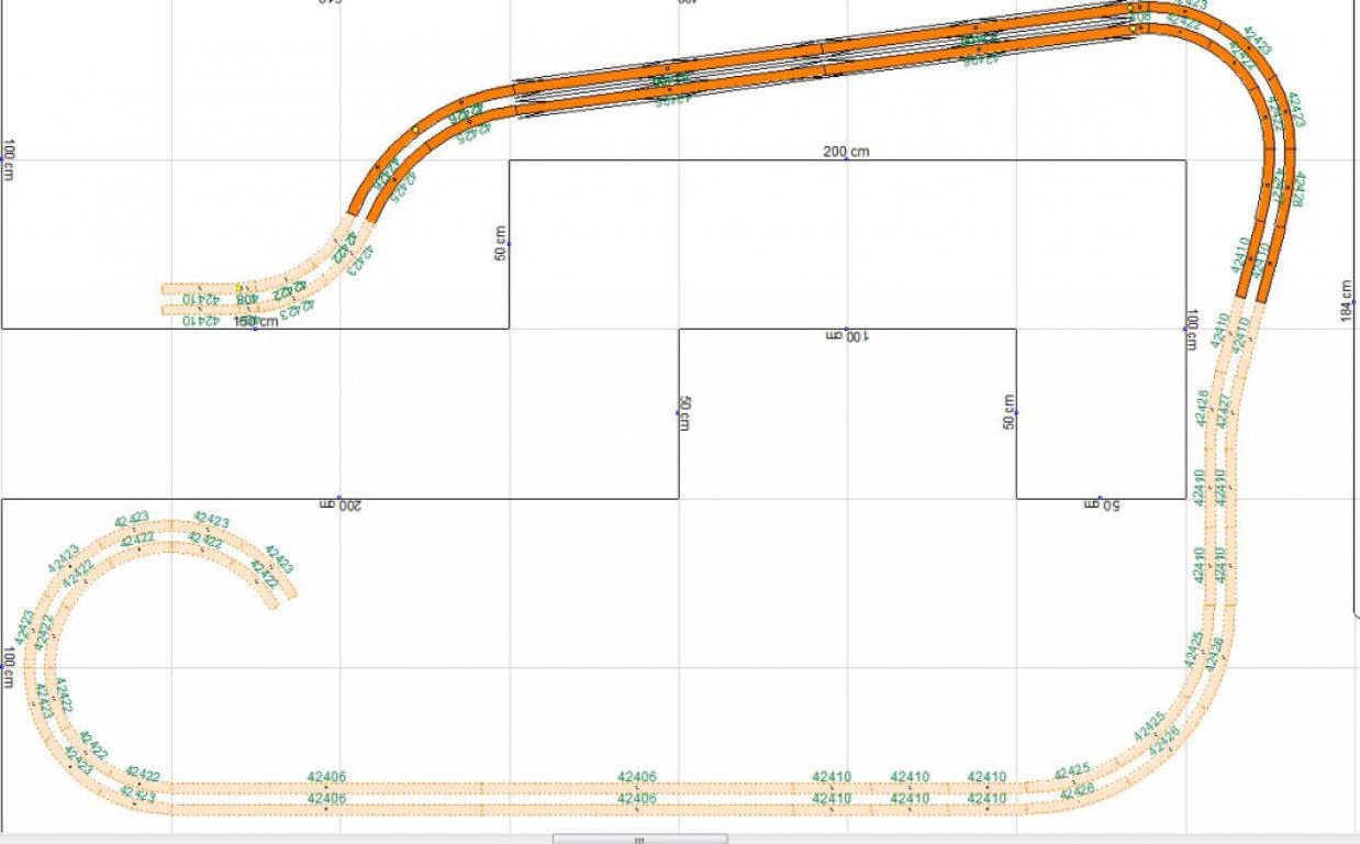 Anlagenplanung » Hauptstrecke auf 4m x 2,5m in U-Form in H0 geplant